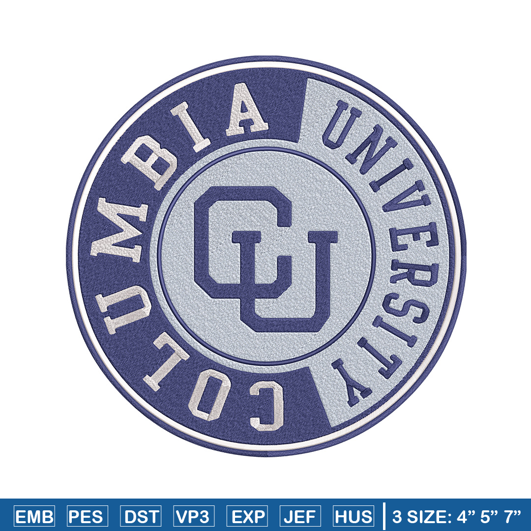 Columbia University logo embroidery design, NCAA embroidery, | Inspire ...