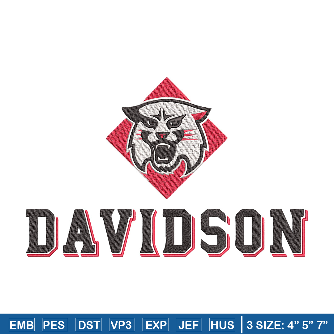 Davidson College logo embroidery design, Sport embroidery, l | Inspire ...