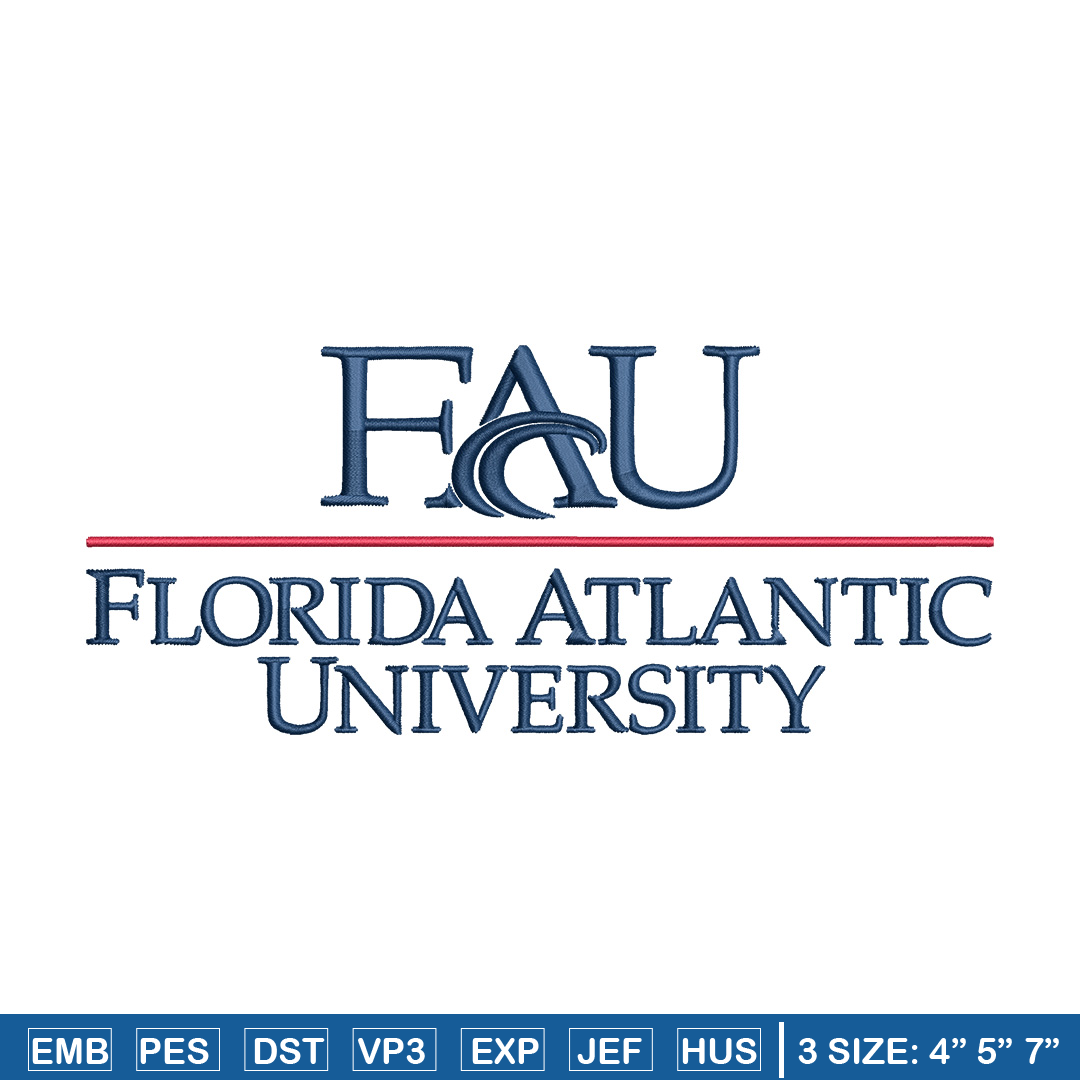 Florida Atlantic logo embroidery design,NCAA embroidery,Embr | Inspire ...