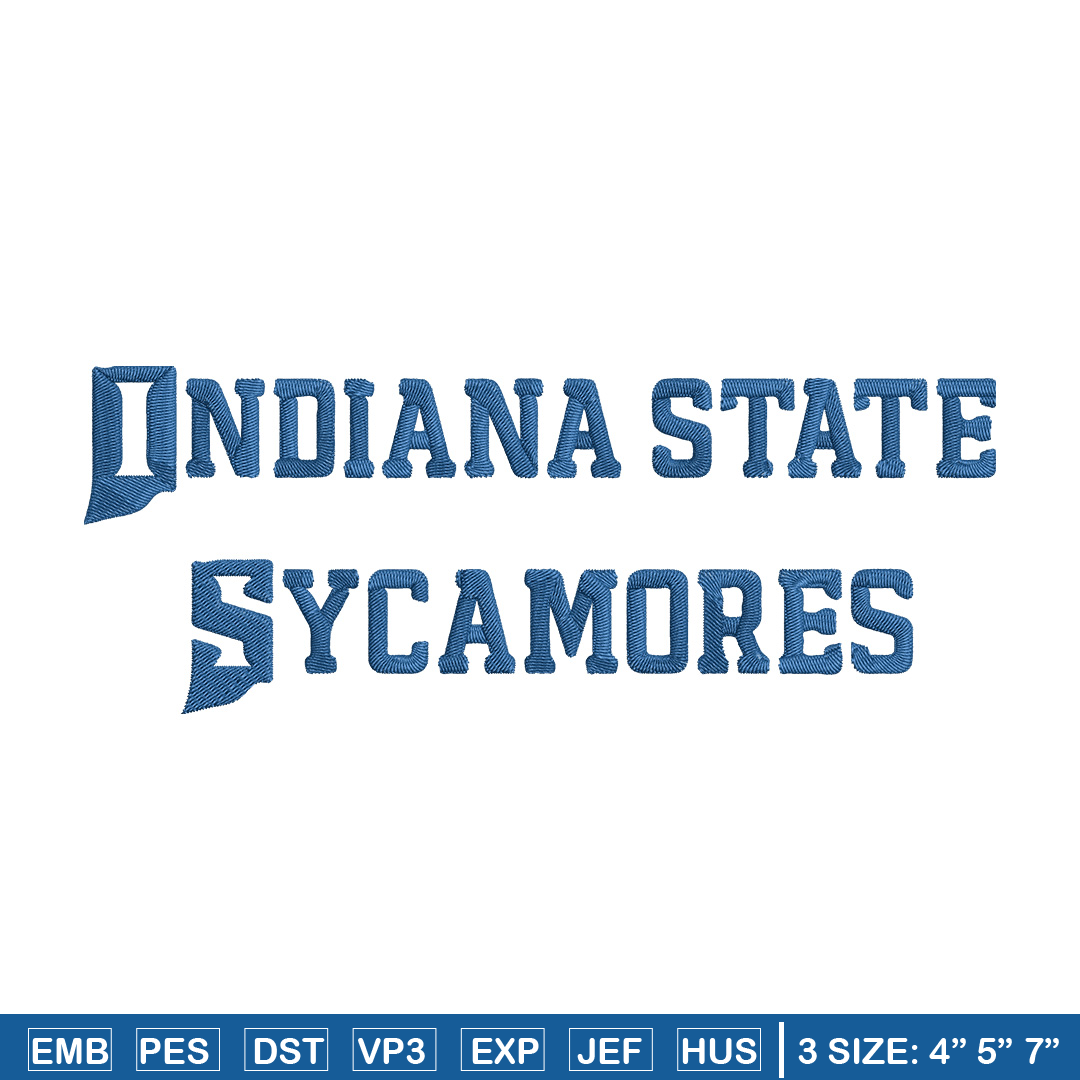 Indiana State logo embroidery design, NCAA embroidery, Embro | Inspire ...