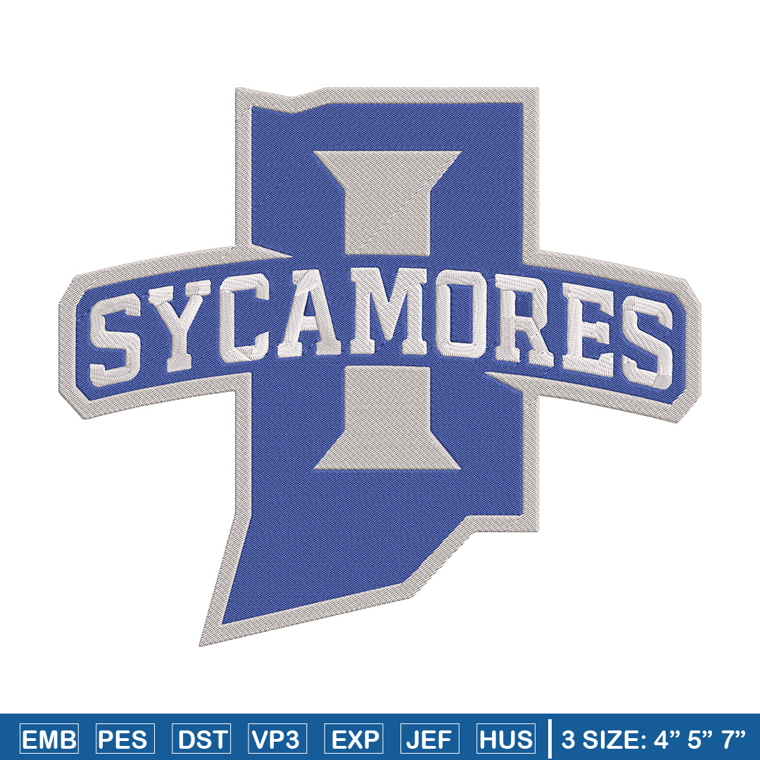 Indiana State Logo embroidery design, NCAA embroidery, Sport | Inspire ...