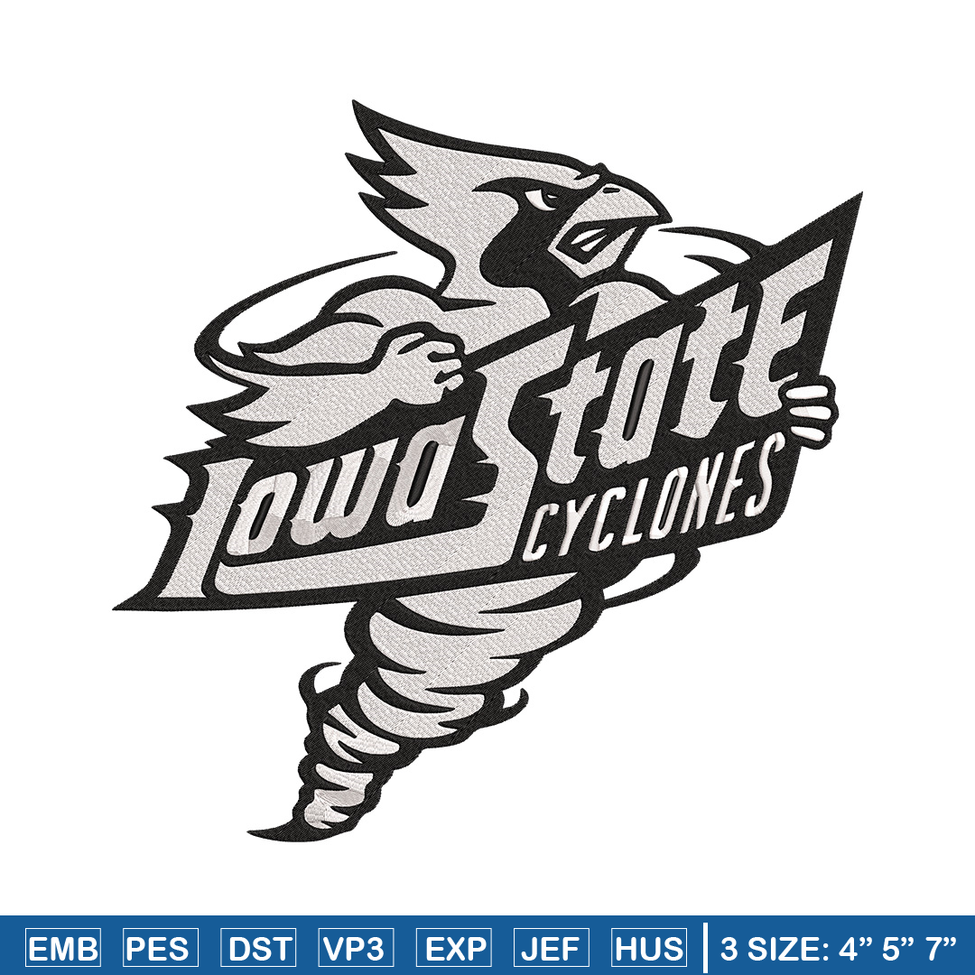 Iowa State Cyclone poster embroidery design, NCAA embroidery | Inspire ...