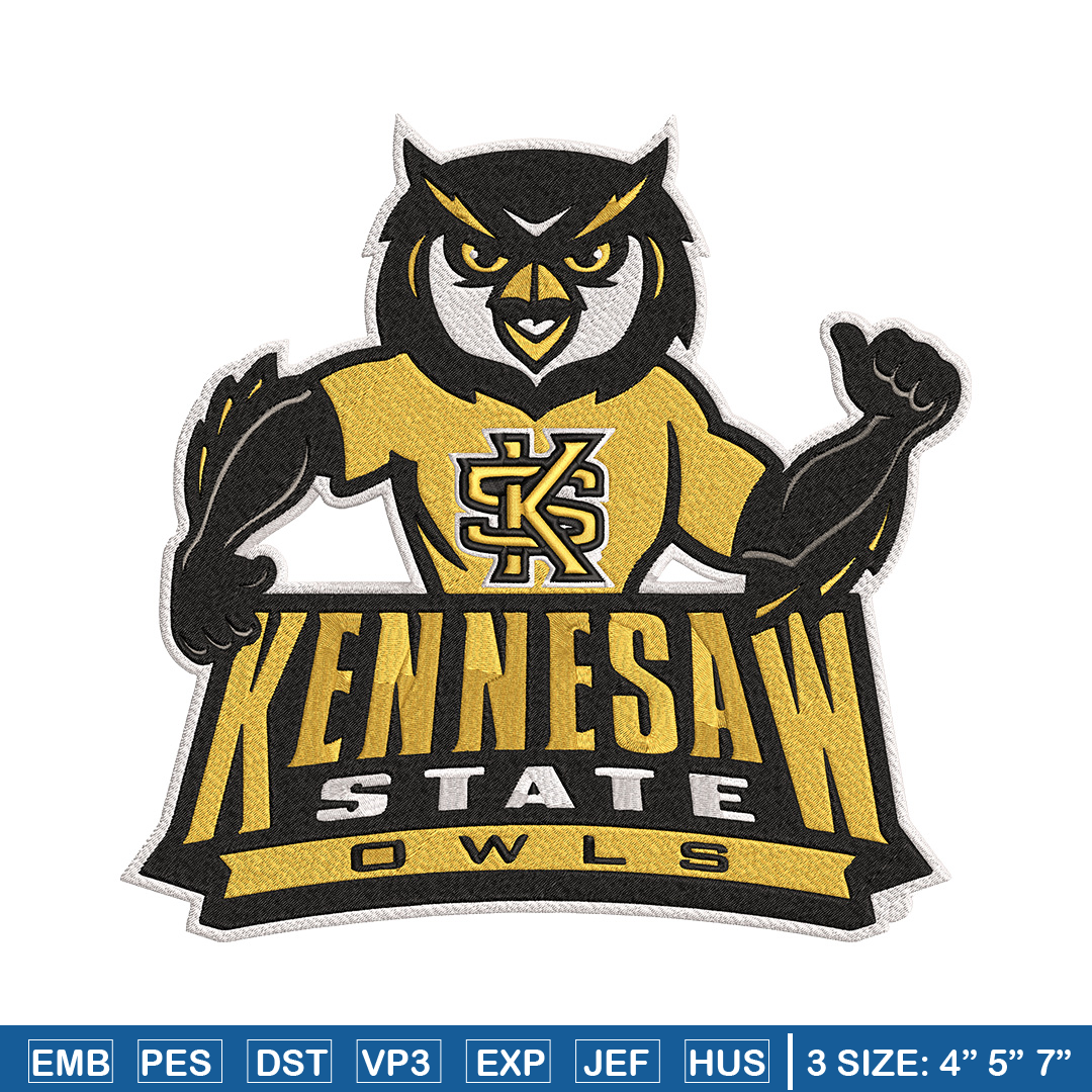 Kennesaw State logo embroidery design, Sport embroidery, log | Inspire ...
