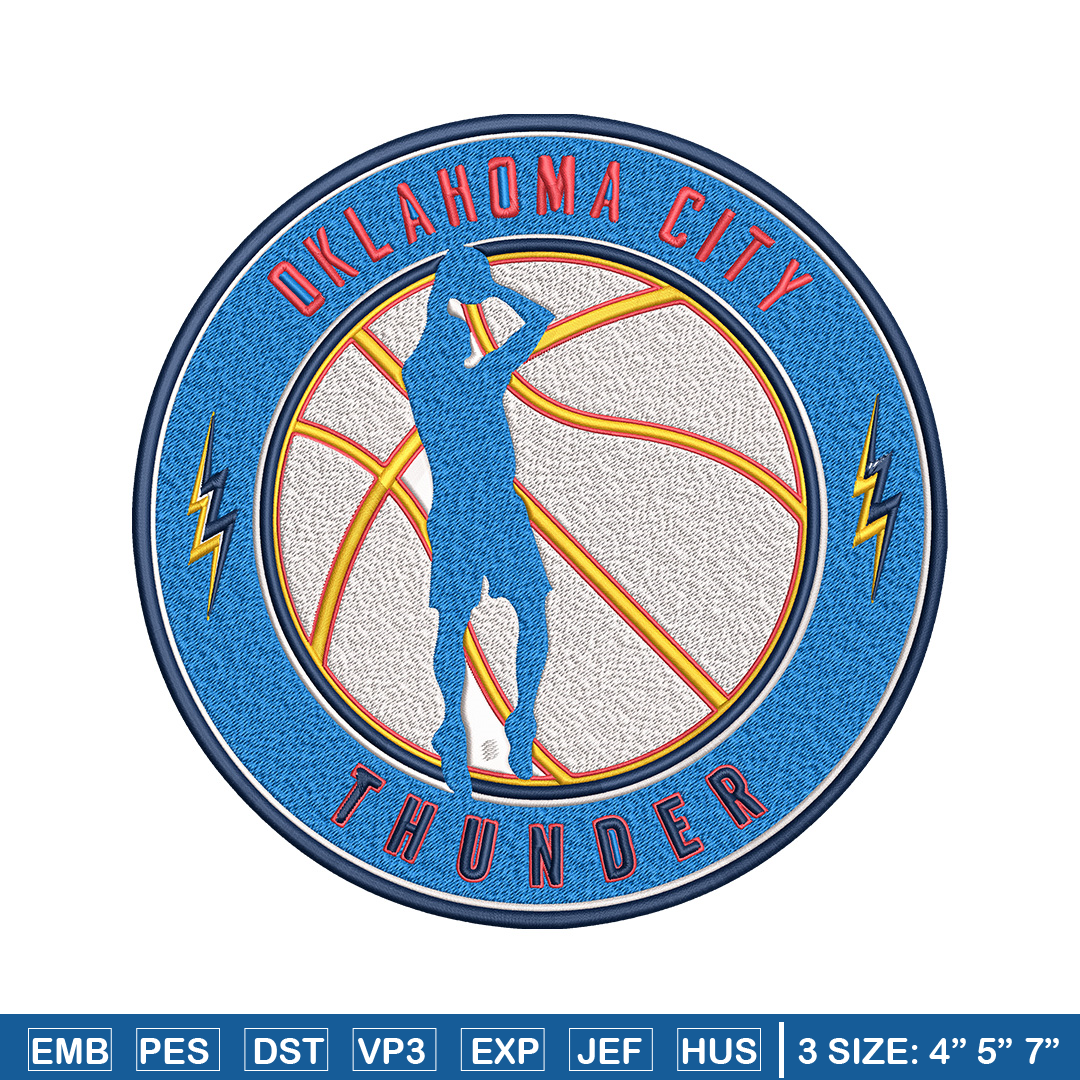 Oklahoma Thunder design embroidery design, NBA embroidery, S | Inspire ...