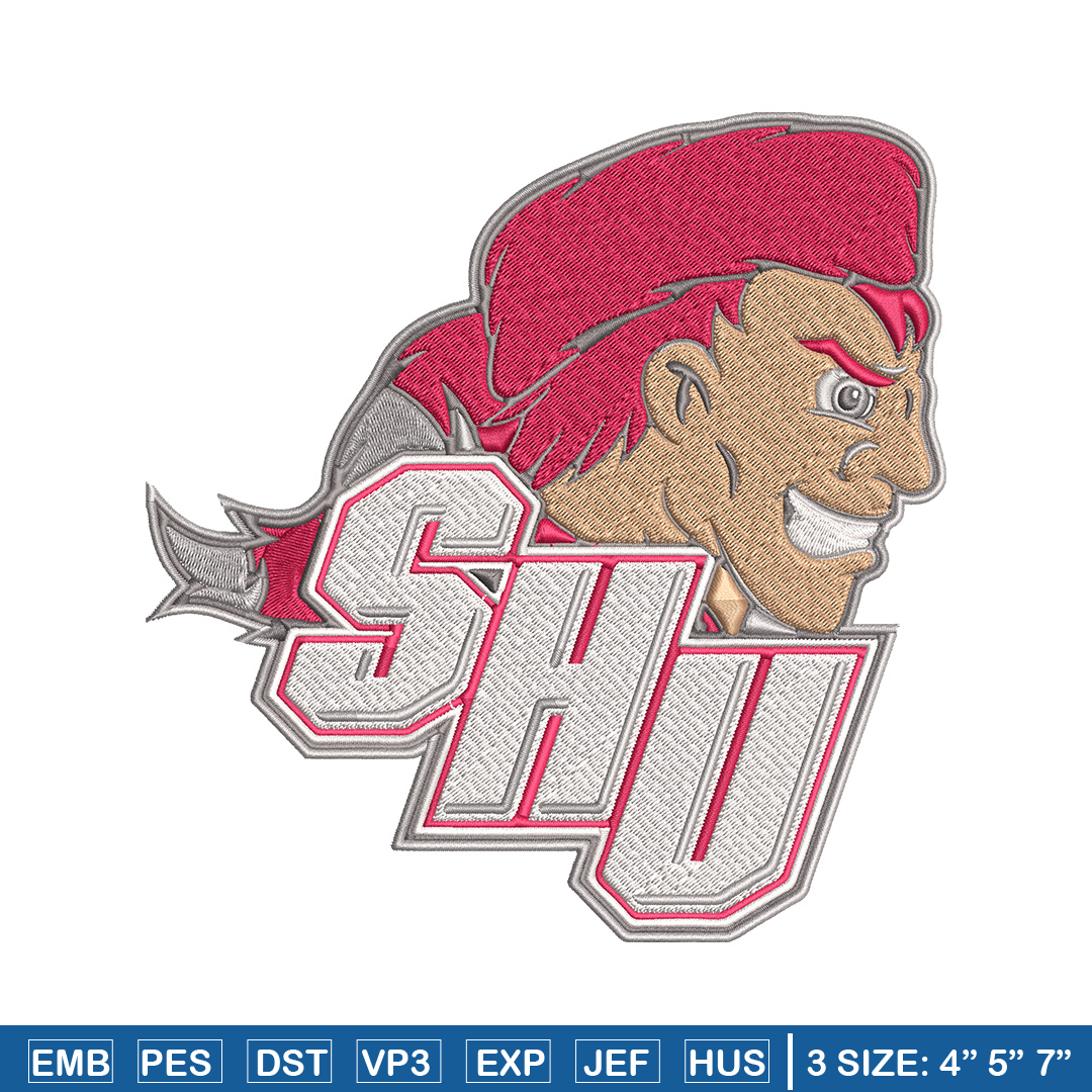 Sacred Heart logo embroidery design,NCAA embroidery,Embroide | Inspire ...
