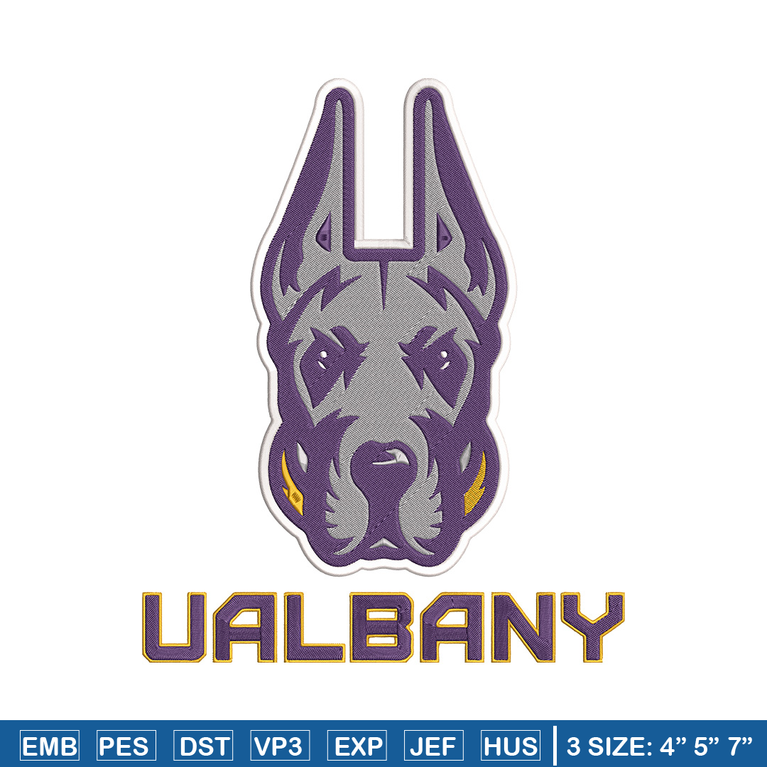 University at Albany logo embroidery design, NCAA embroidery | Inspire ...