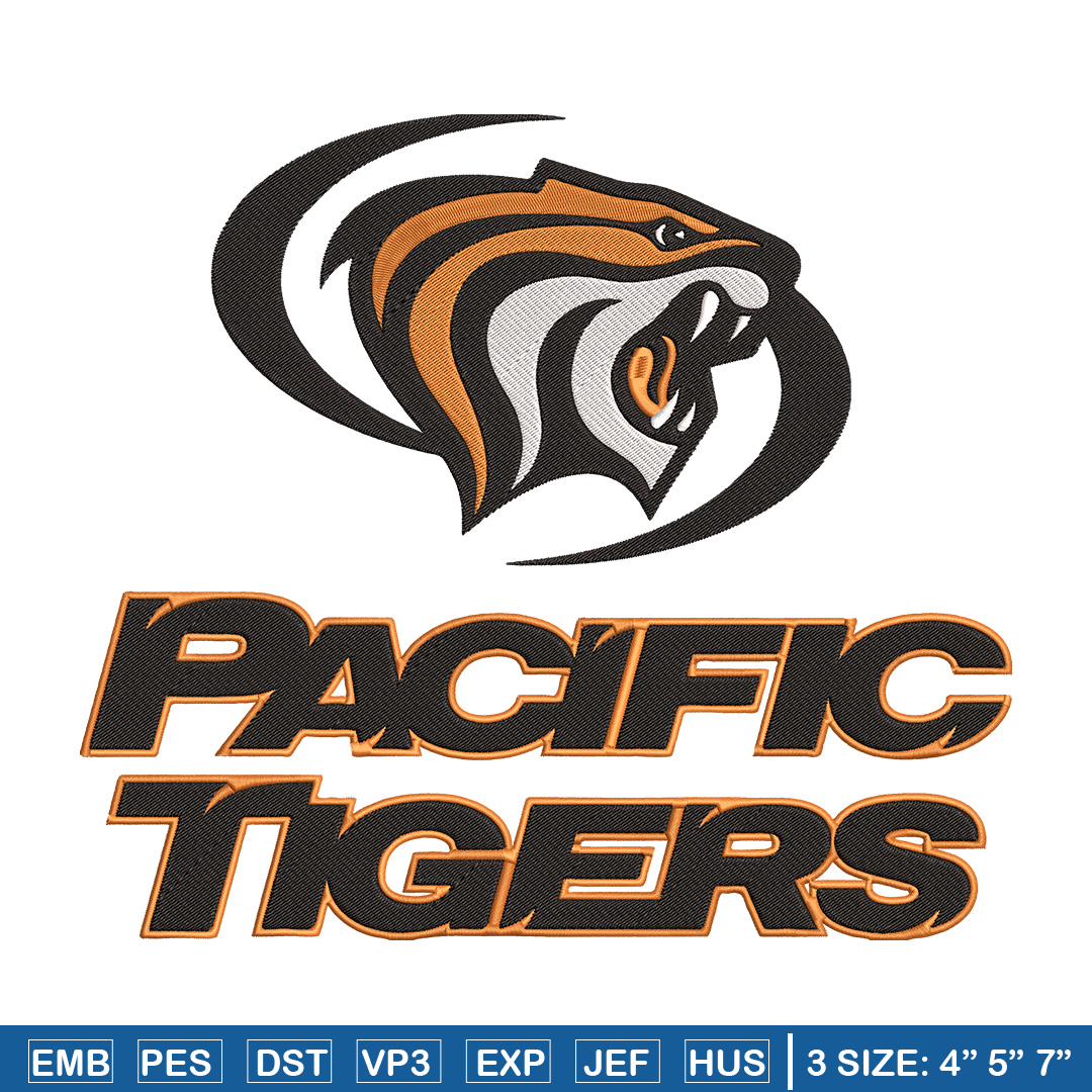 University of Pacific logo embroidery design, NCAA embroider | Inspire ...