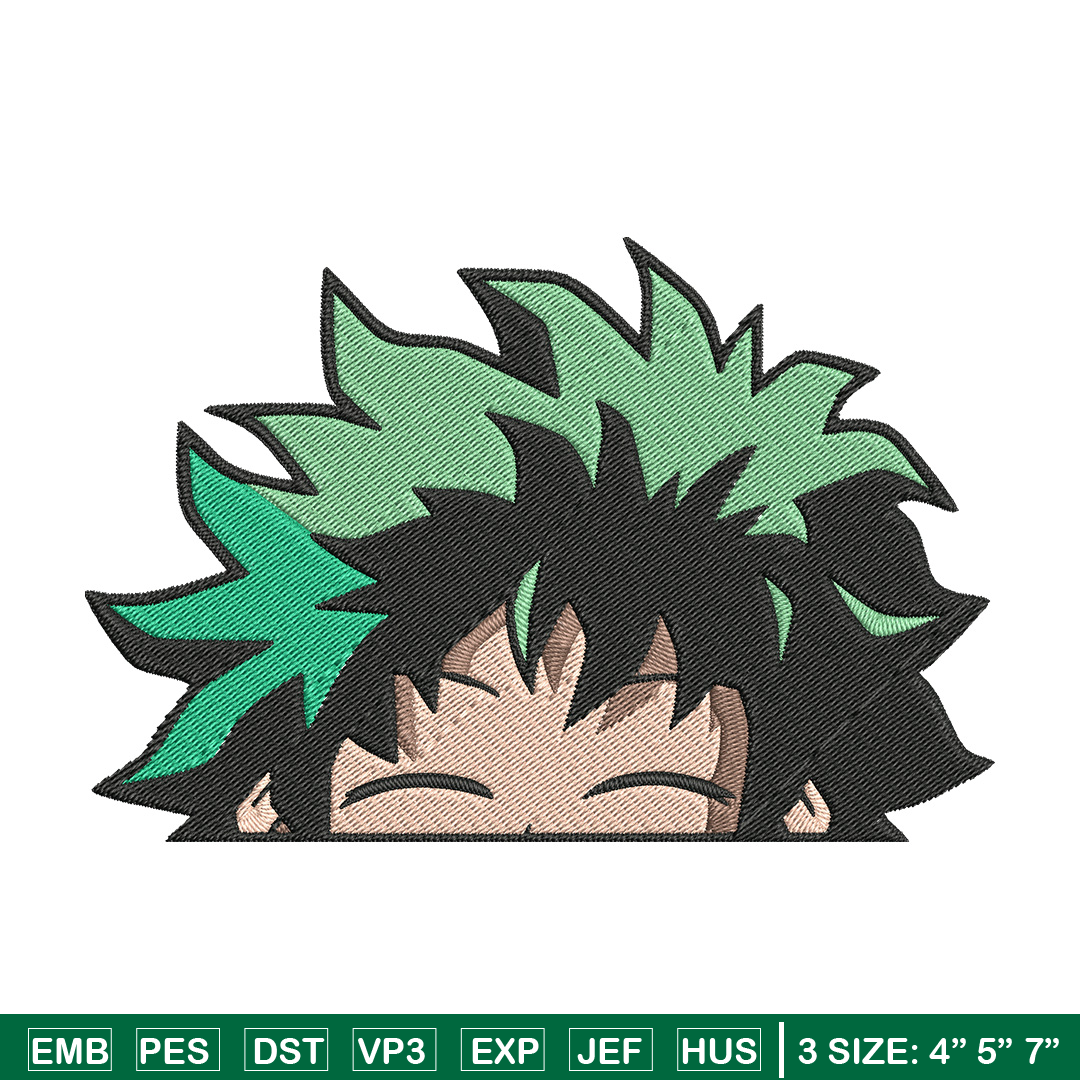 Deku Peek Embroidery Design, Mha Embroidery, Embroidery File | Inspire ...