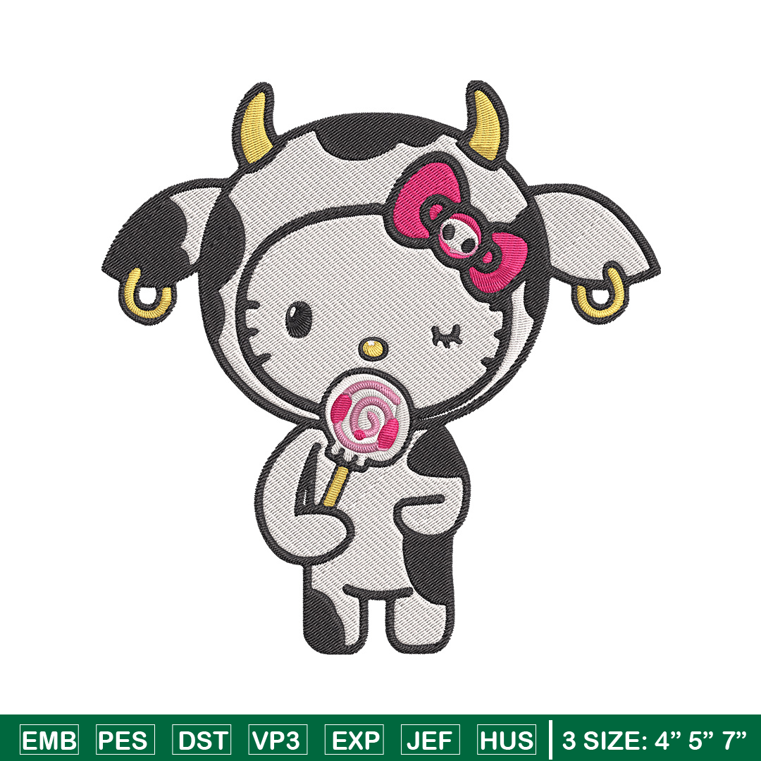 Hello kitty cow Embroidery Design, Hello kitty Embroidery, E | Inspire ...
