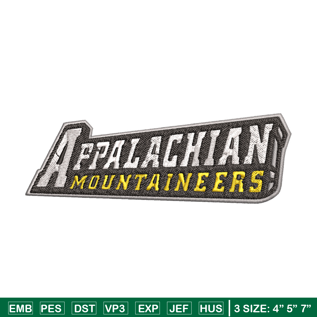 Appalachian State logo embroidery design, NCAA embroidery, E | Inspire ...