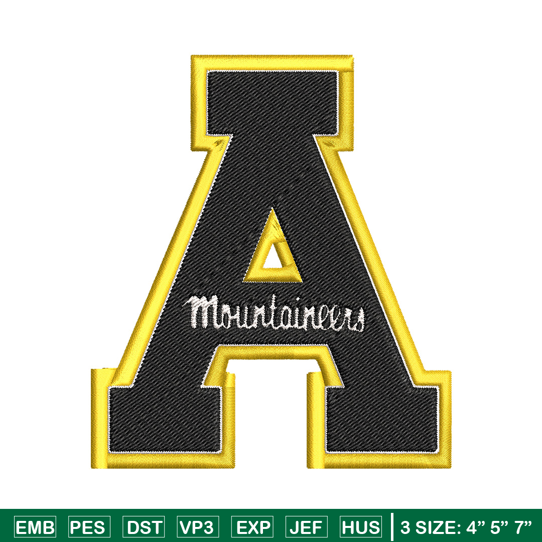 Appalachian State logo embroidery design, NCAA embroidery,Sp | Inspire ...