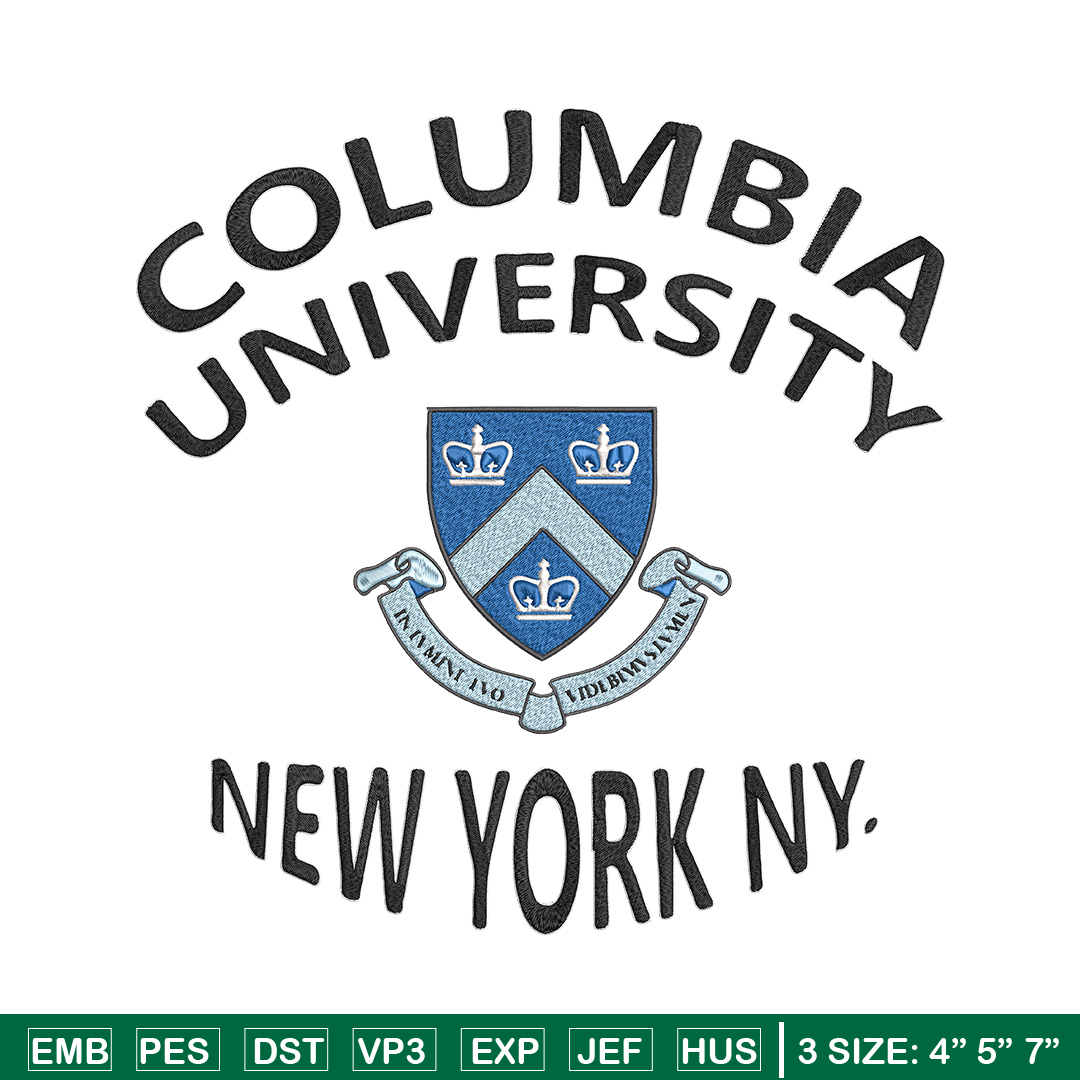 Columbia University logo embroidery design, NCAA embroidery, | Inspire ...