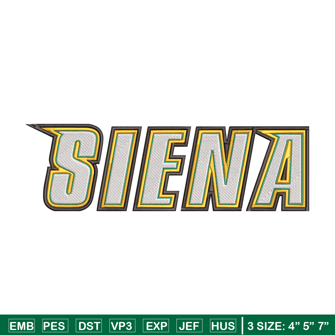 Siena College logo embroidery design, NCAA embroidery, Sport | Inspire ...