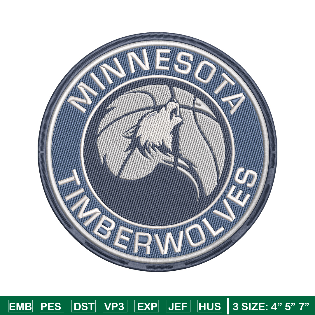 Timberwolves logo embroidery design, NBA embroidery, Sport e | Inspire ...