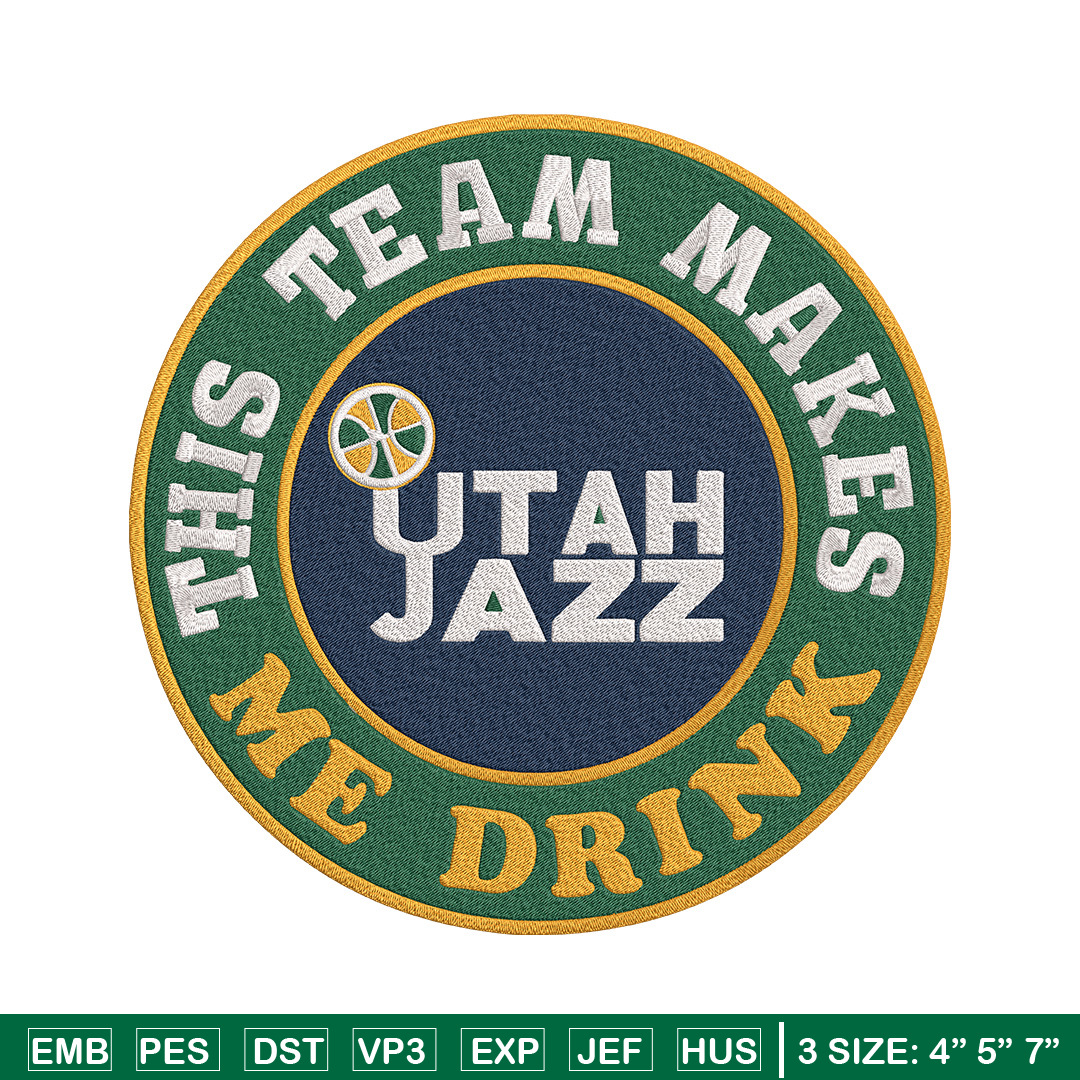 Utah Jazz logo embroidery design, NBA embroidery,Sport embro | Inspire ...