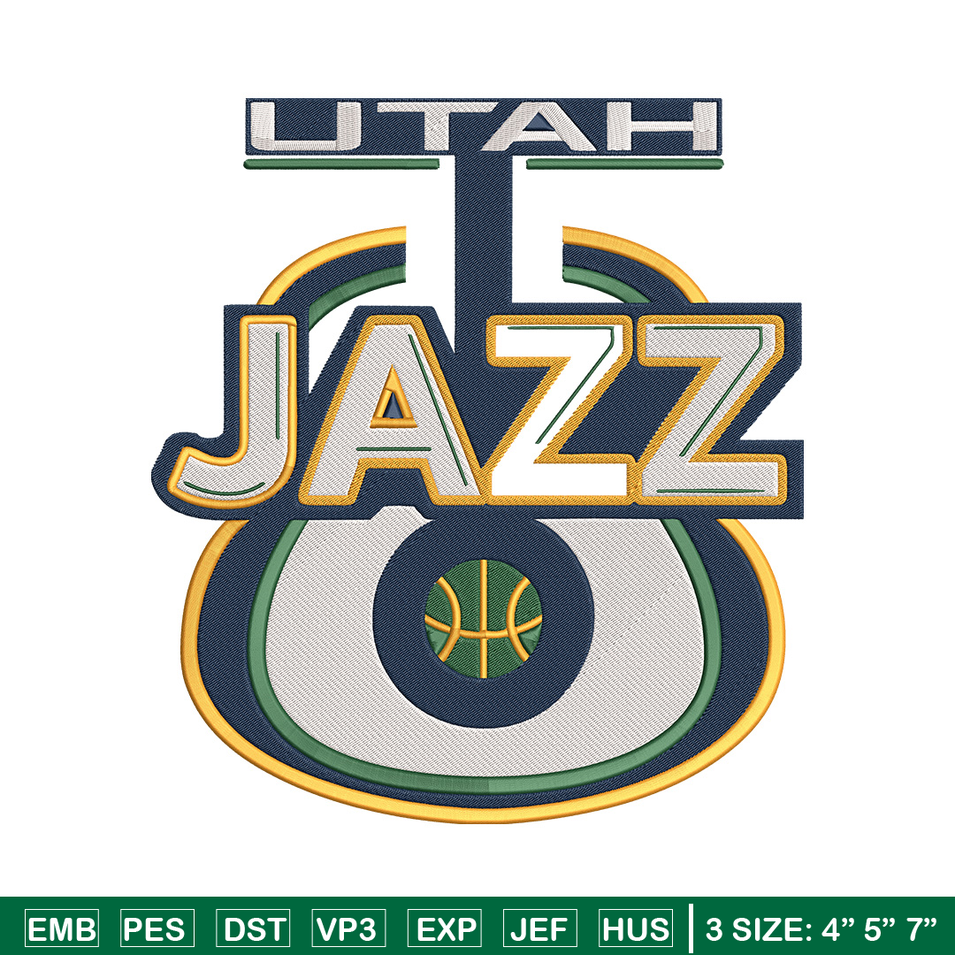 Utah Jazz logo embroidery design, NBA embroidery,Sport embro | Inspire ...