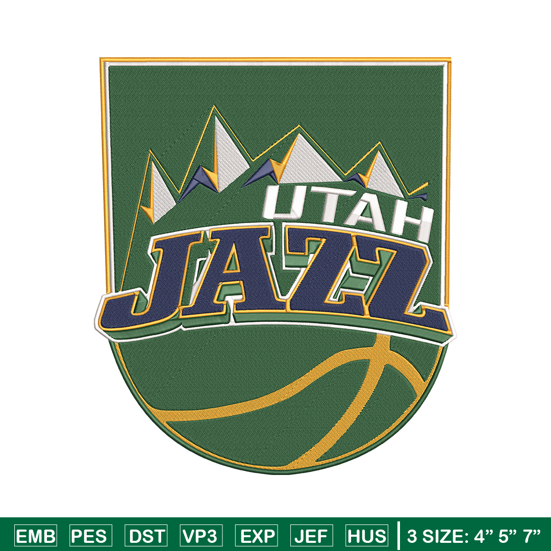 Utah Jazz logo embroidery design,NBA embroidery,Sport embroi | Inspire ...