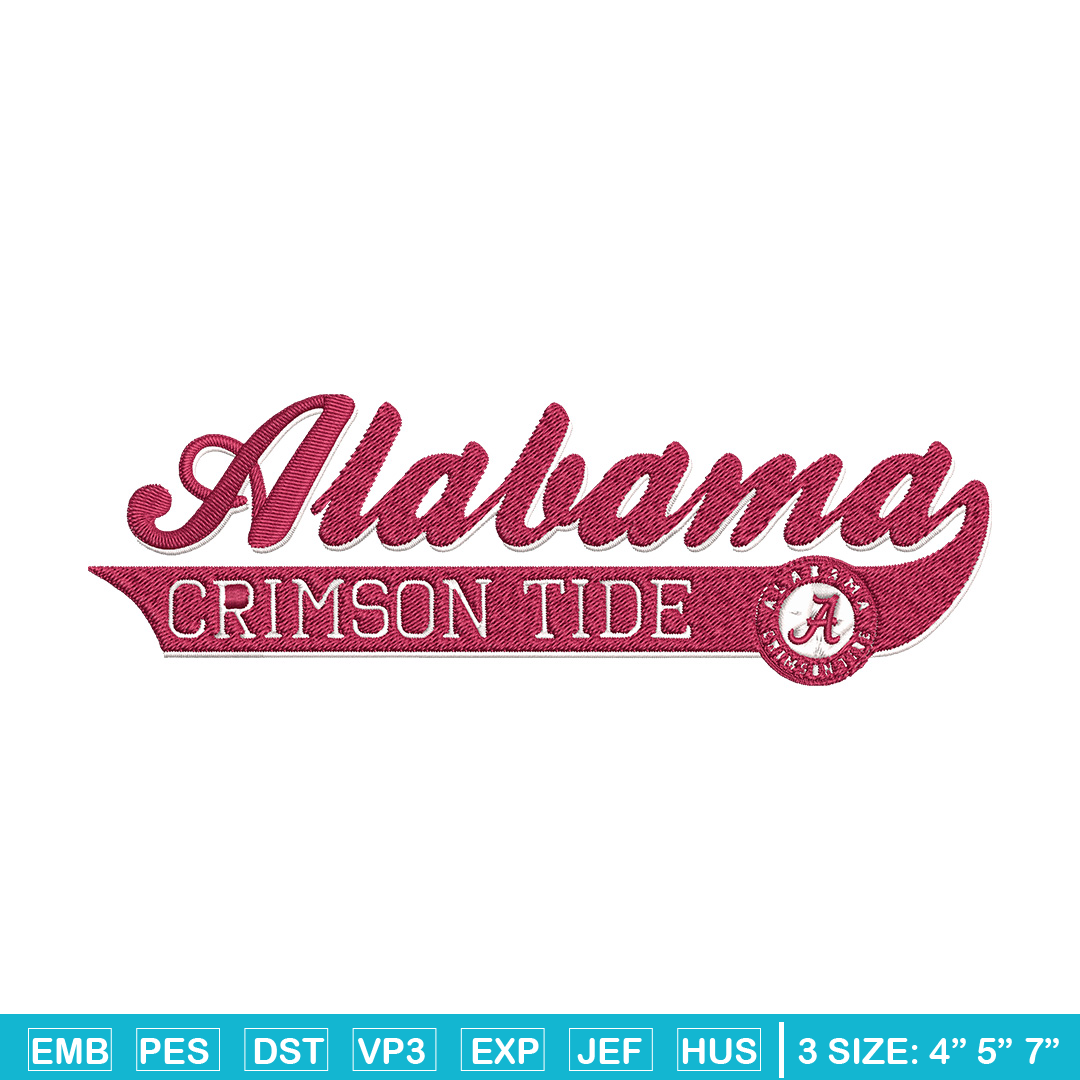 Alabama Crimson logo embroidery design,NCAA embroidery,Sport | Inspire ...