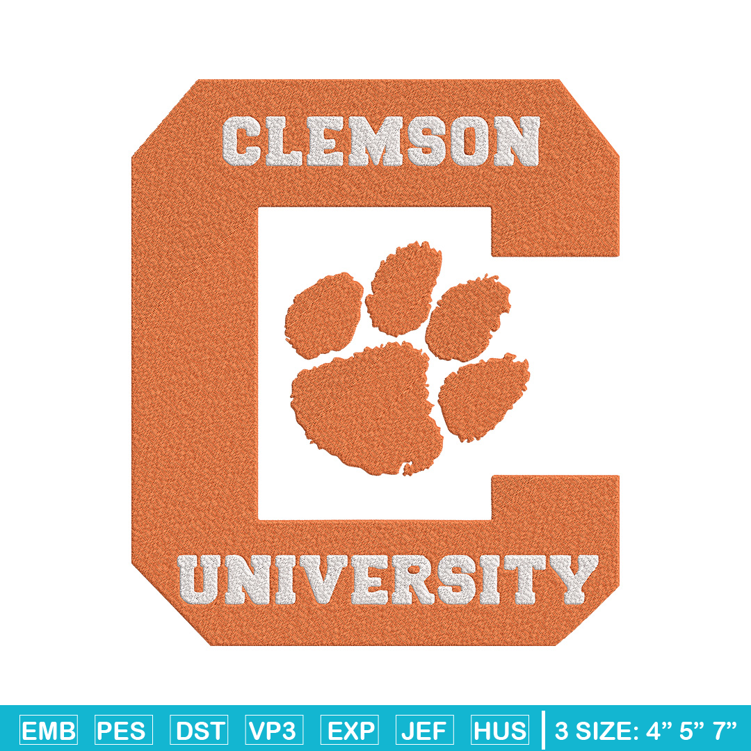 Clemson University logo embroidery design,NCAA embroidery,Sp - Inspire ...