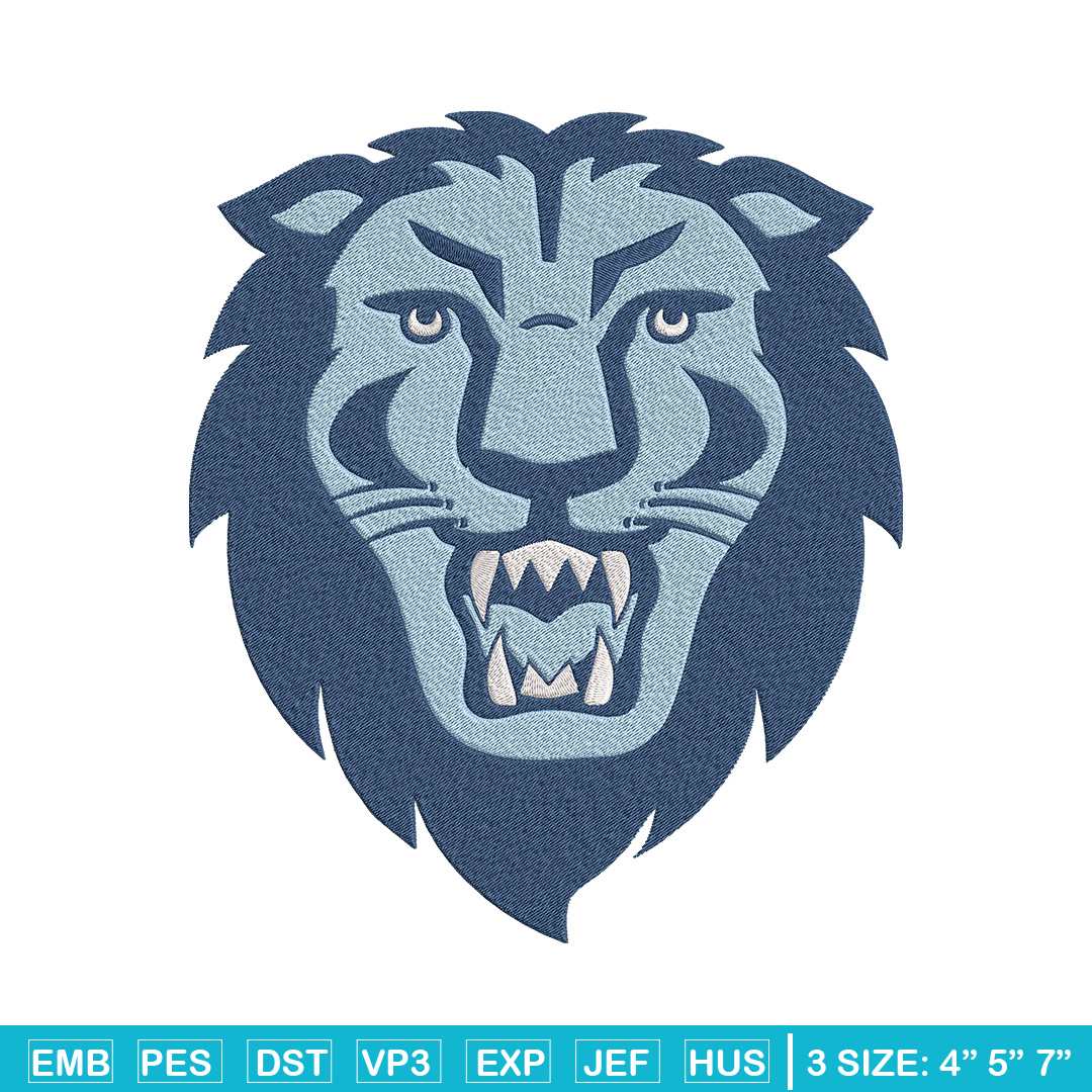 Columbia Lions head logo embroidery design, NCAA embroidery, | Inspire ...
