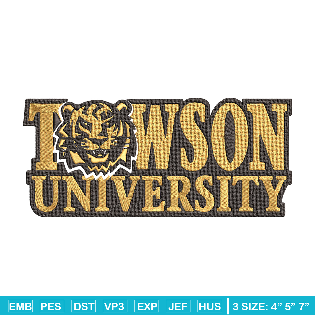 Towson University logo embroidery design,NCAA embroidery,Emb - Inspire ...