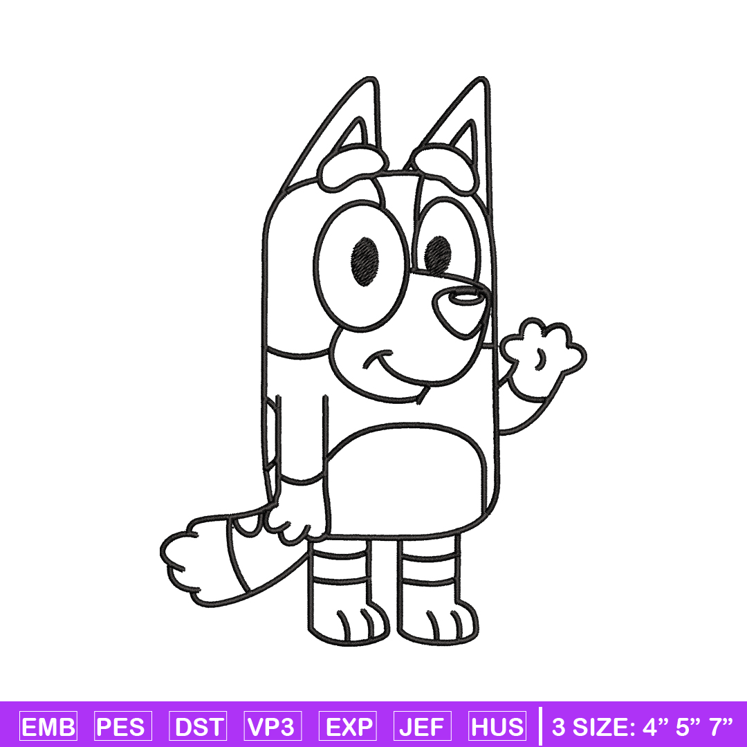 Dad Bluey Coloring Pages Embroidery, Bluey Embroidery, Embro | Inspire ...