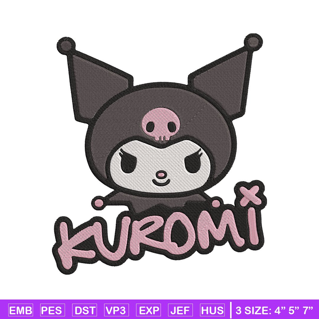 Kuromi logo Embroidery Design, Hello kitty Embroidery, Embro | Inspire ...