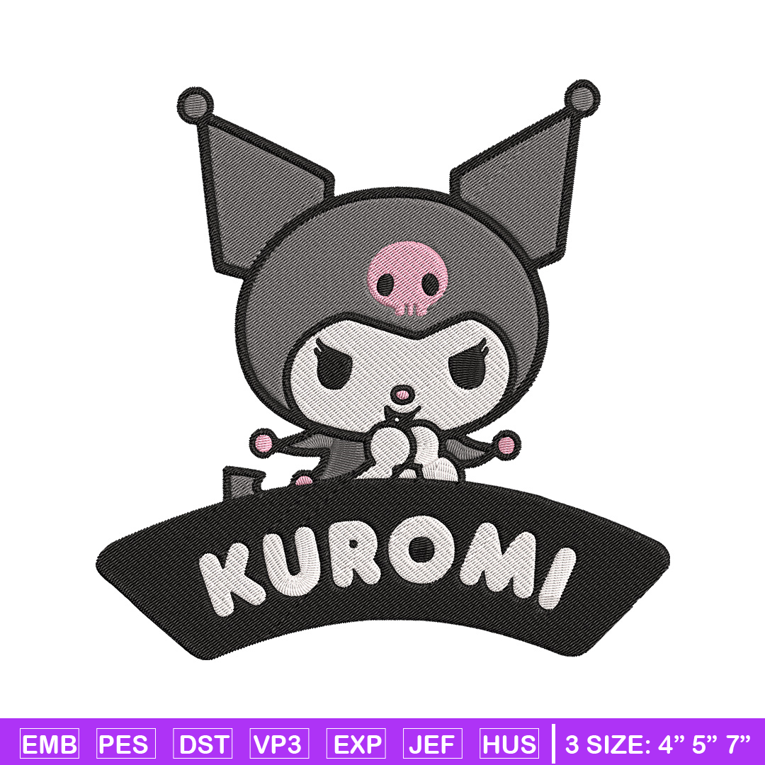 Kuromi logo Embroidery Design, Hello kitty Embroidery, Embro | Inspire ...