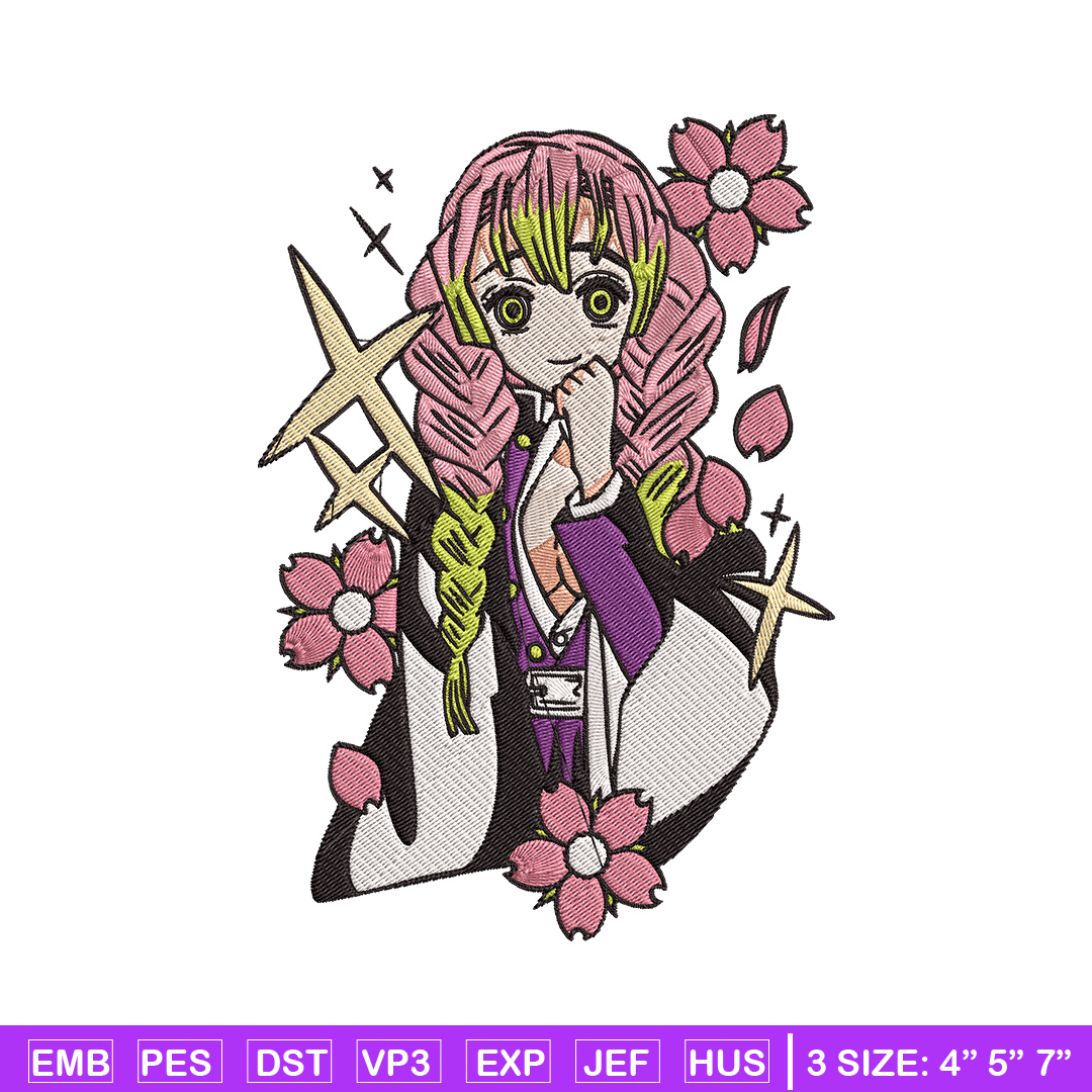 Mitsuri Embroidery Design, Demon slayer Embroidery, Embroide | Inspire ...