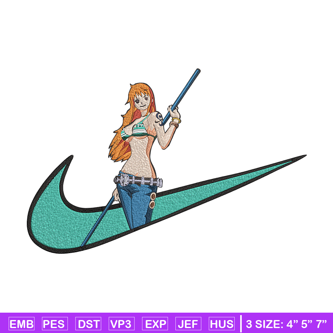 Nami x nike Embroidery Design, One piece Embroidery, Embroid | Inspire ...