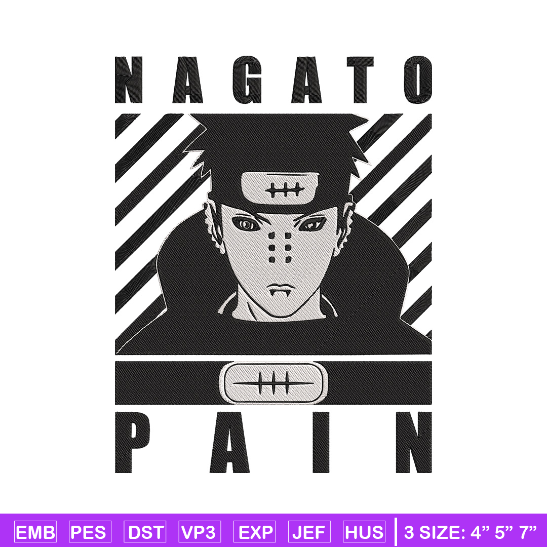 Pain poster Embroidery Design, Naruto Embroidery, Embroidery | Inspire ...