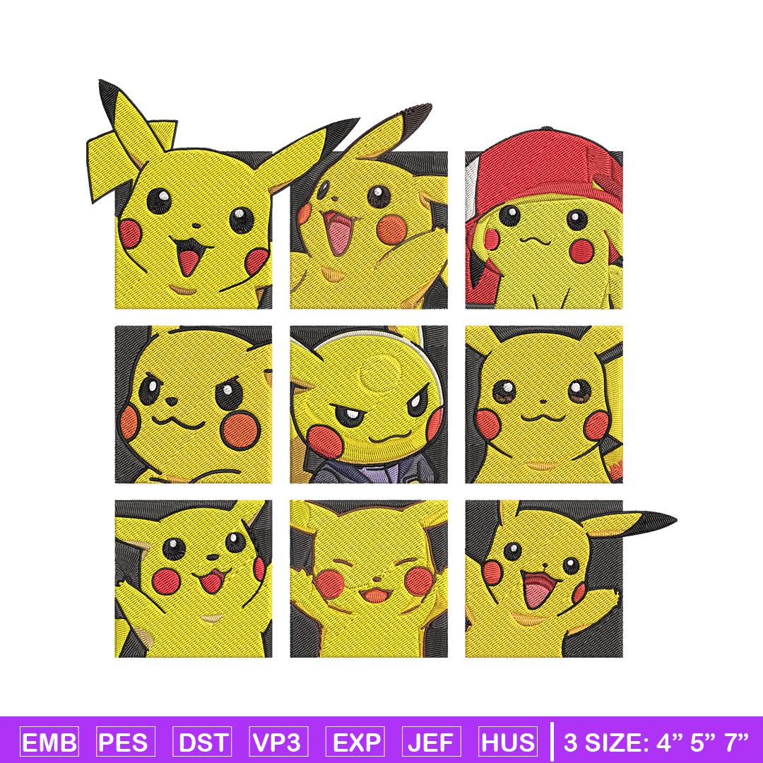 Pikachu mode Embroidery Design, Pokemon Embroidery, Embroide | Inspire ...
