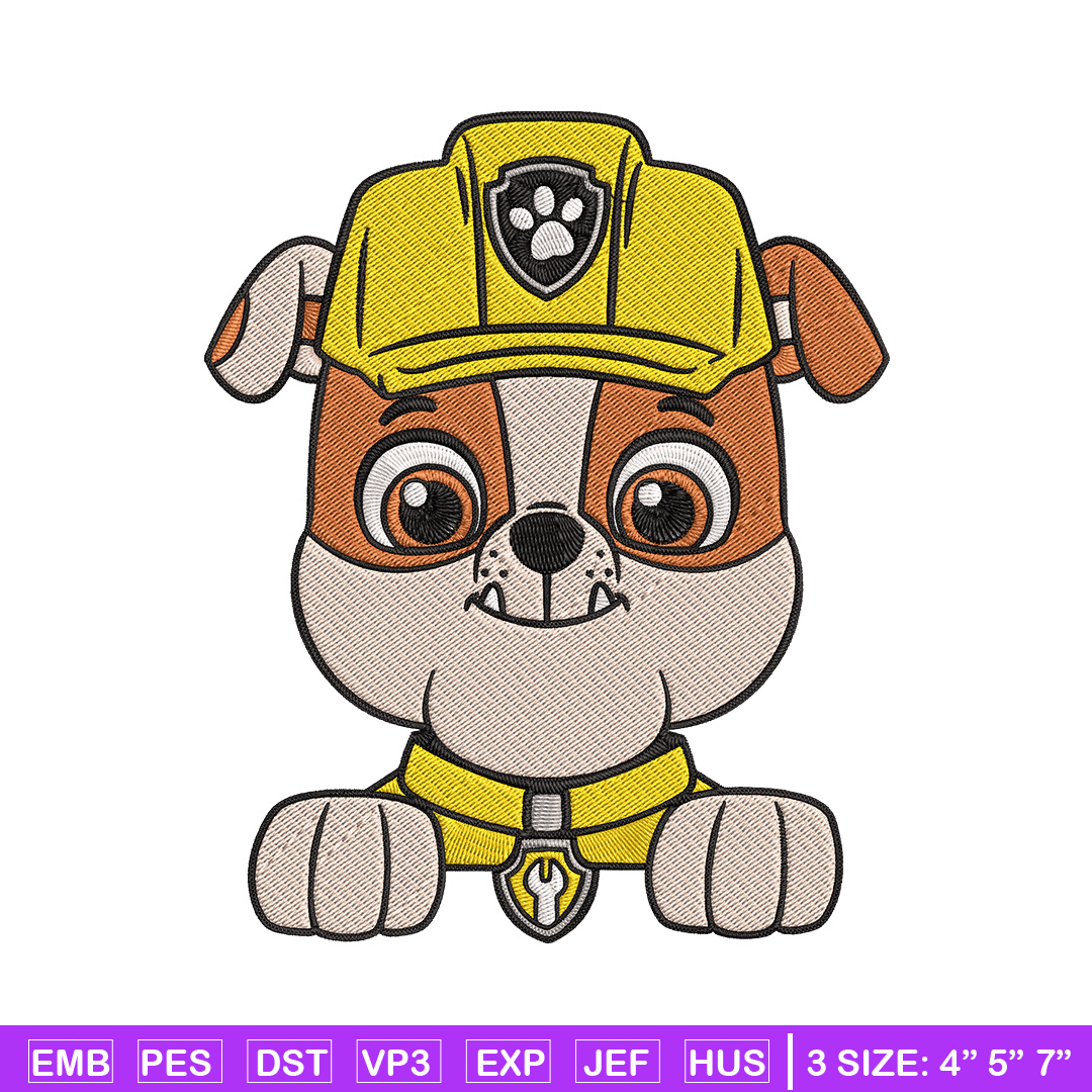 Rubble dog Embroidery Design, Paw patrol Embroidery, Embroid | Inspire ...