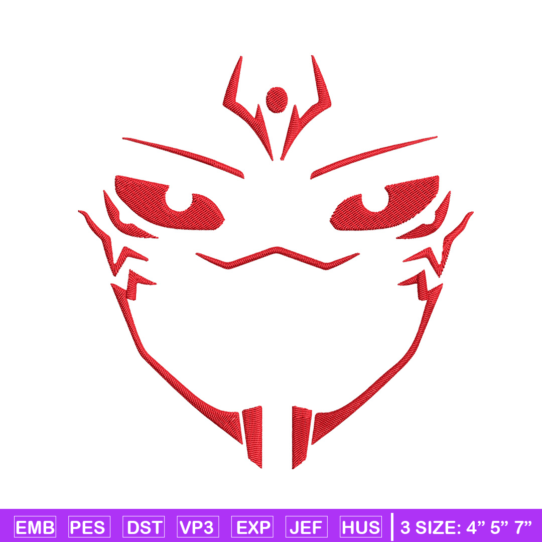 Sukuna face Embroidery Design,Jujutsu Embroidery, Embroidery - Inspire ...