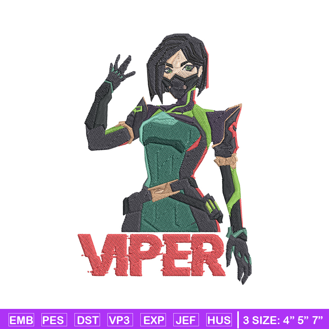 Viper poster Embroidery Design, Valorant Embroidery,Embroide | Inspire ...