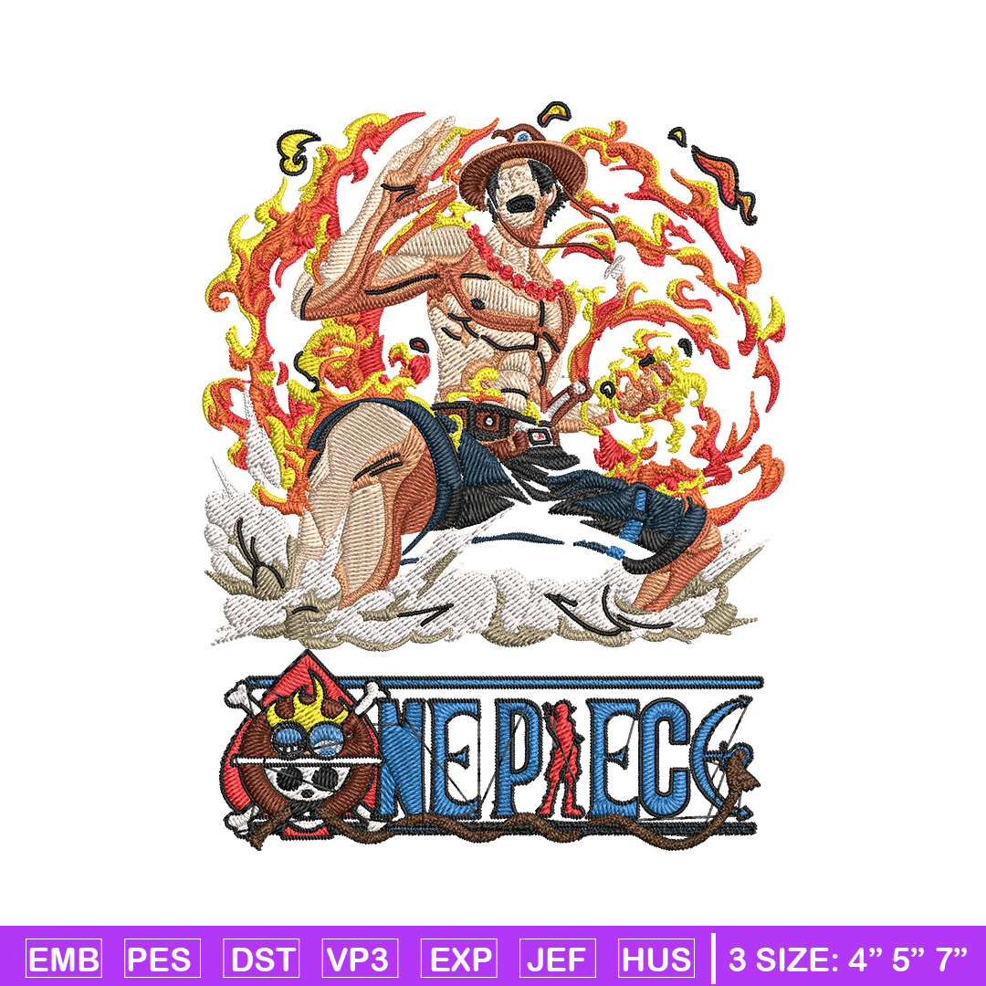 Ace Poster Embroidery Design,One piece Embroidery, Embroider | Inspire ...