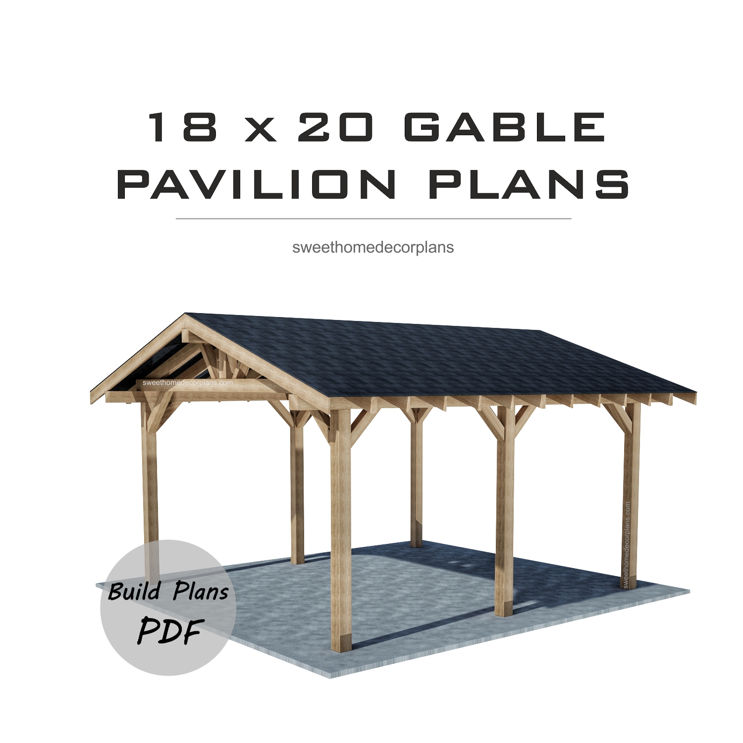 18 x 20 gable pavilion plans for DIY. Detached carport plans - Inspire ...