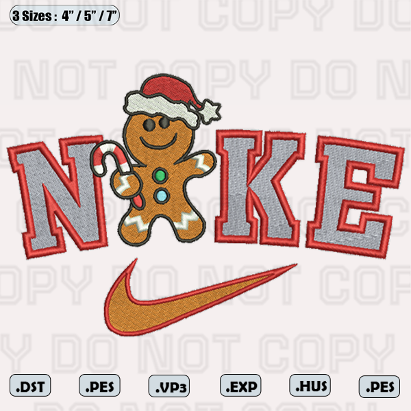 Gingerbread Christmas Nike Embroidery Designs, Gingerbread E - Inspire ...