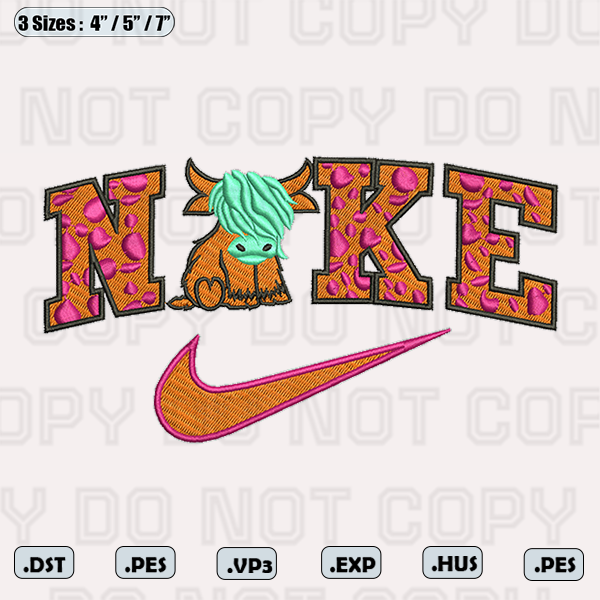 Nike Highland Cow Embroidery Designs Embroidery Designs, Nik - Inspire ...