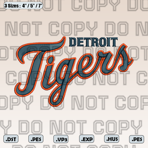 Detroit Tigers Wordmark Logo Embroidery Designs, Mlb Logo Em - Inspire ...