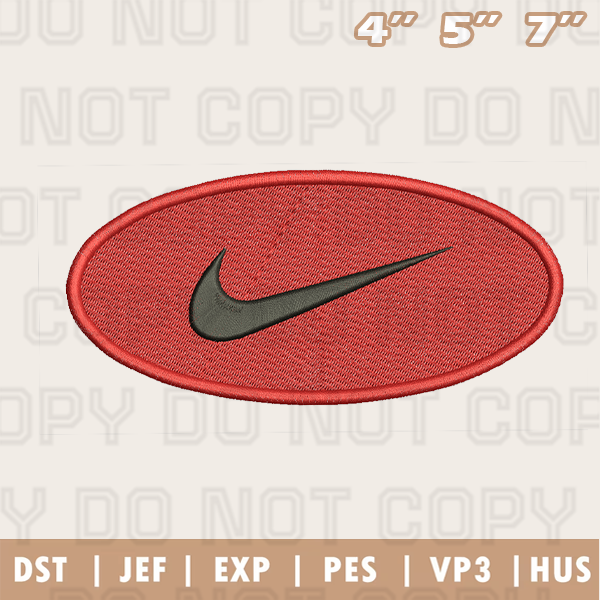 Nike Oval Emblem Swoosh Embroidery Machine Design, Nike Embr - Inspire ...