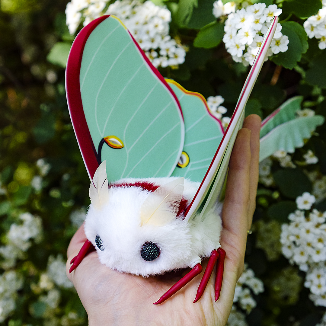 Handcrafted Luna Moth Doll - Plush Insect Figurine - Made to | Inspire ...