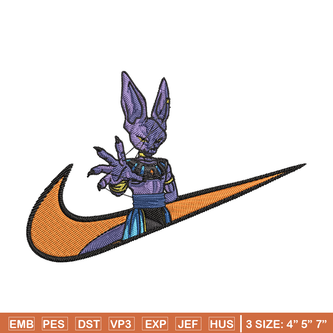 Beerus x nike Embroidery Design, Dragonball Embroidery, Embr | Inspire ...