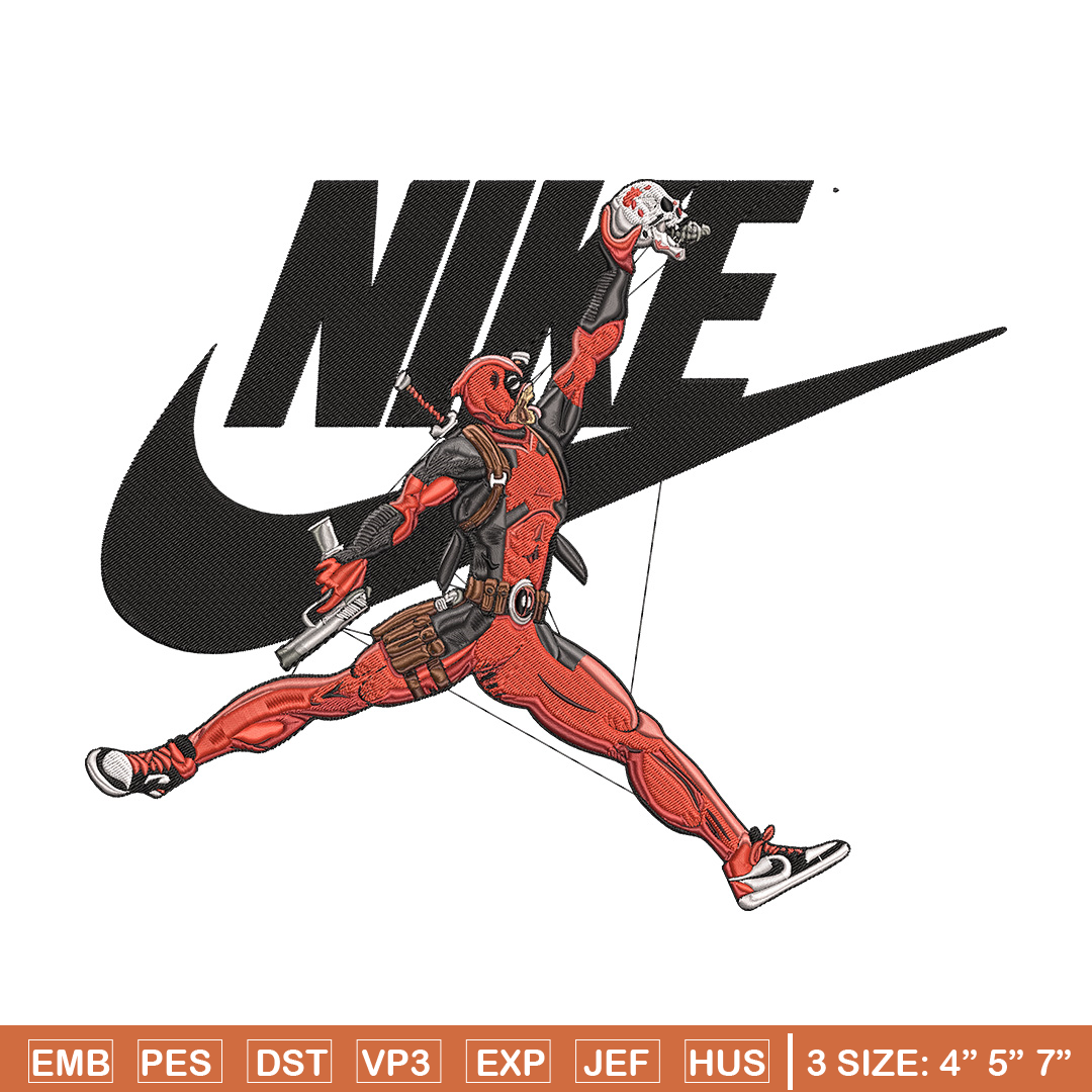 Deadpool nike Embroidery Design, Deadpool Embroidery, Embroi | Inspire ...