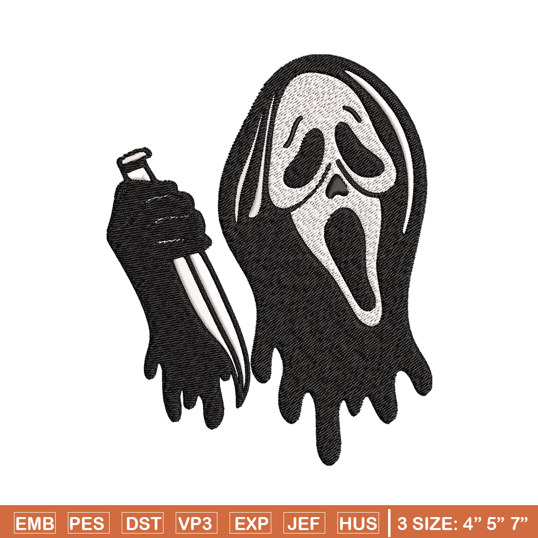Ghost face knife Embroidery design, Horror Embroidery, Embro - Inspire ...