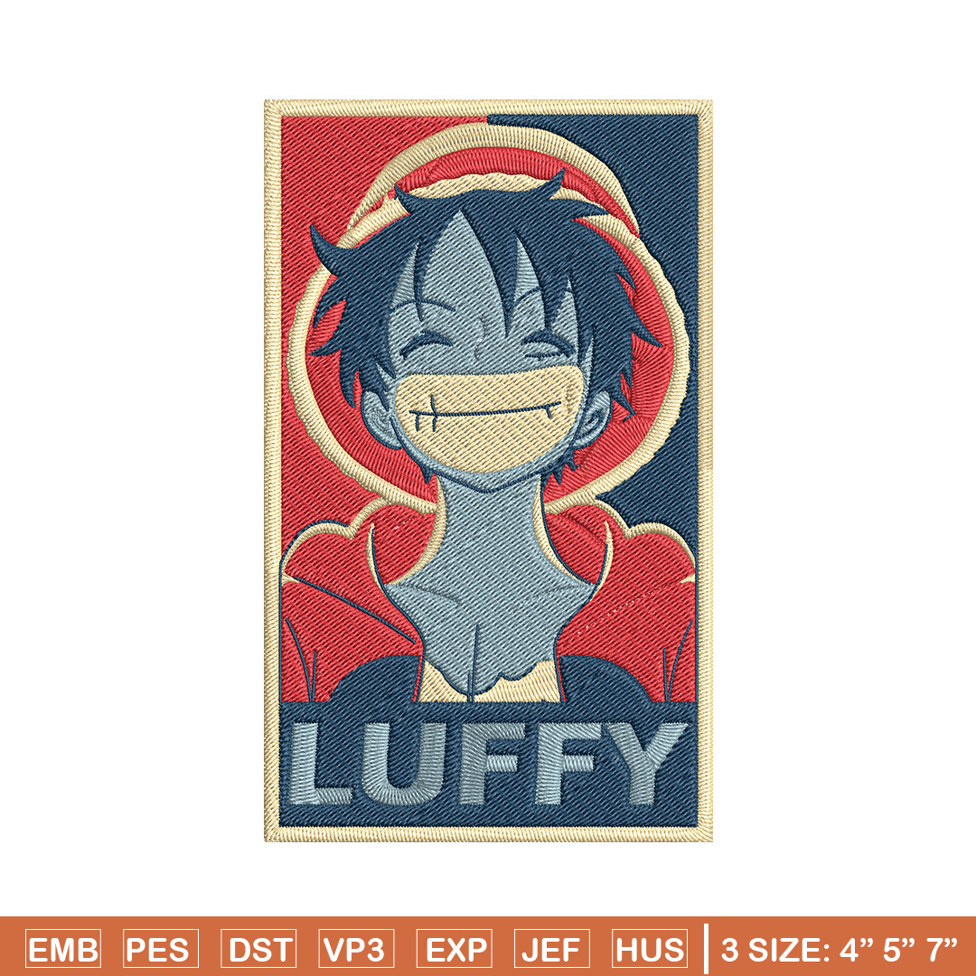 Luffy poster Embroidery Design, One piece Embroidery, Embroi - Inspire ...