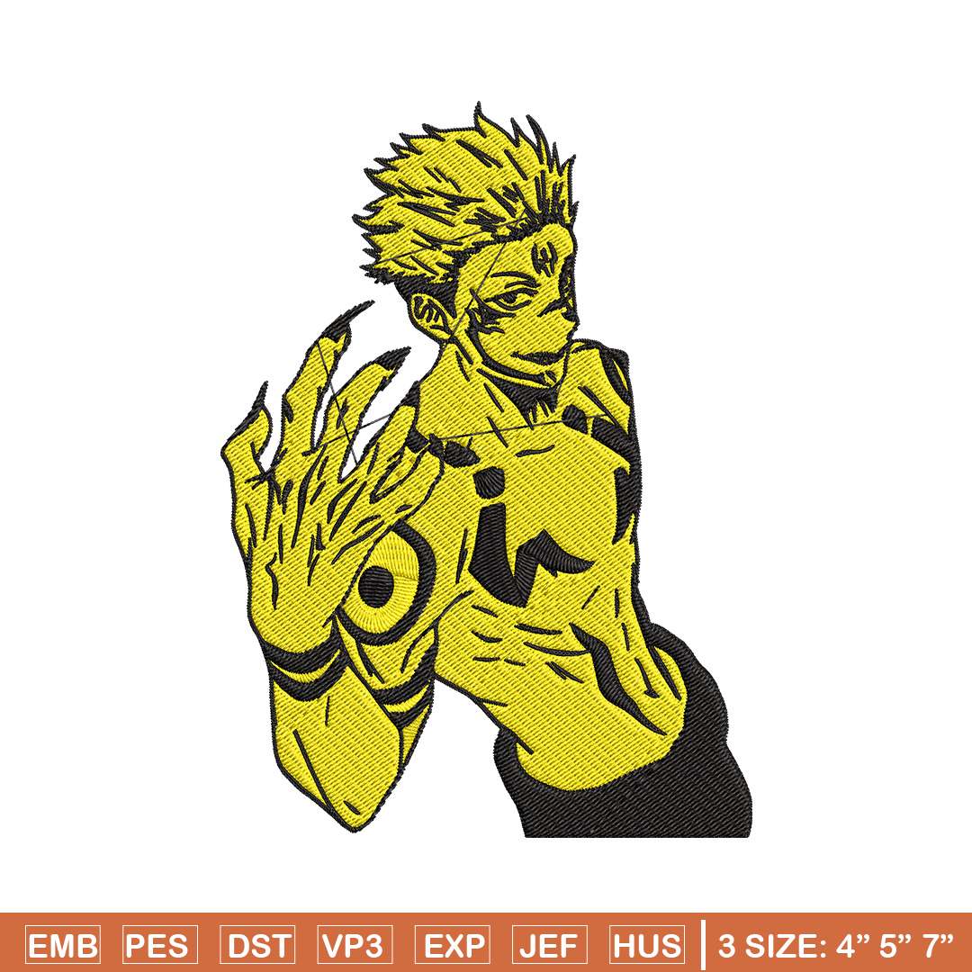 Ryomen Sukuna Embroidery Design, Jujutsu Embroidery, Embroid | Inspire ...