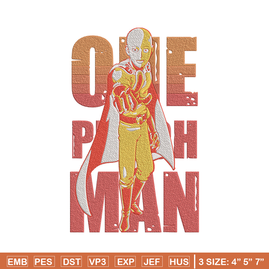 Saitama poster Embroidery Design, One punch man Embroidery, | Inspire ...