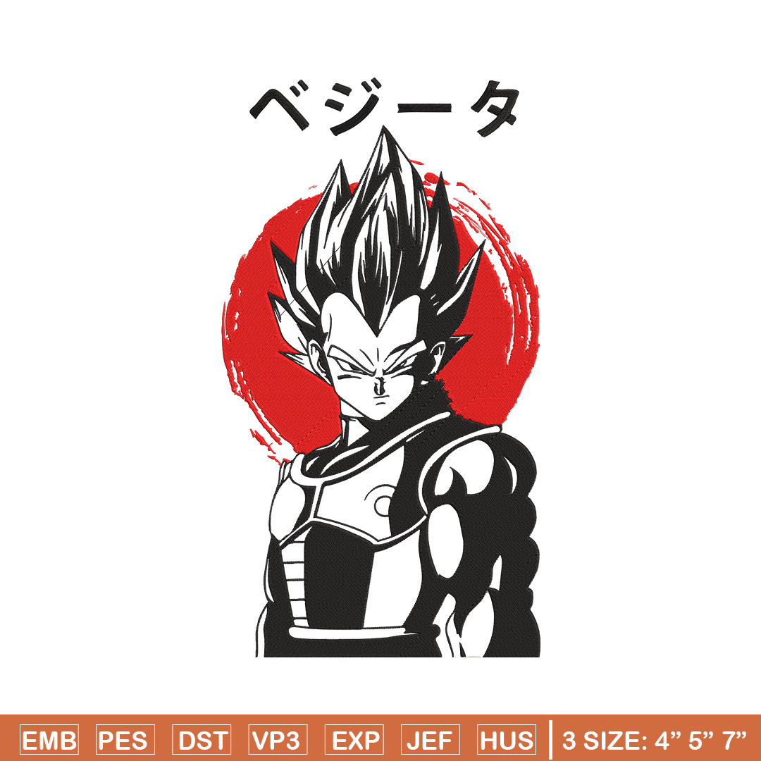 Vegeta poster Embroidery Design, Dragonball Embroidery,Embro | Inspire ...