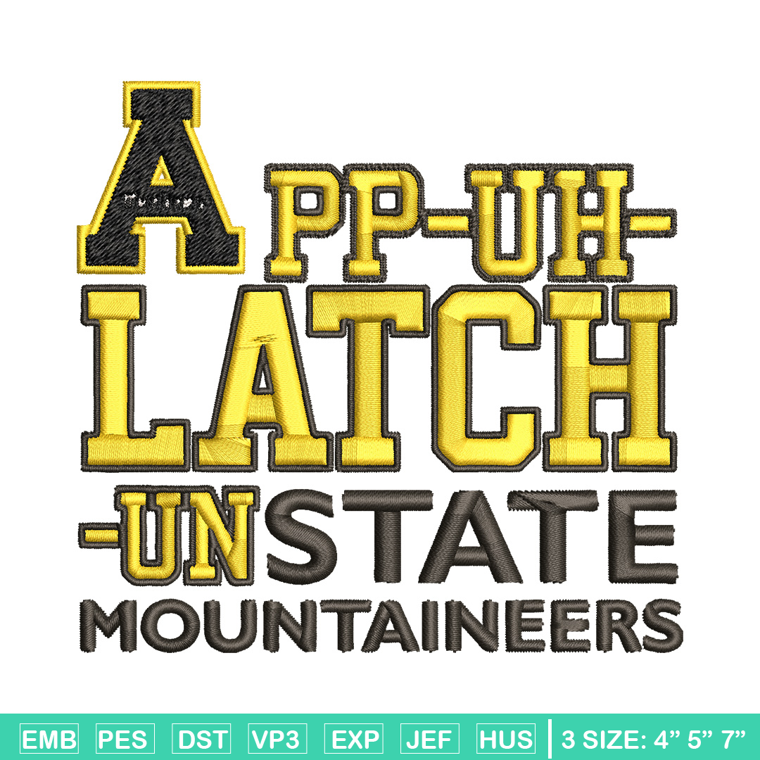 Appalachian State logo embroidery design, Sport embroidery, | Inspire ...